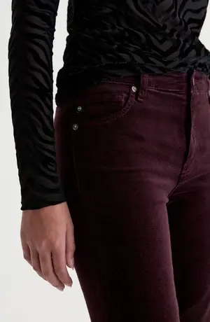 Ag Mari Mid Rise Slim Straight Leg Velvet Jeans