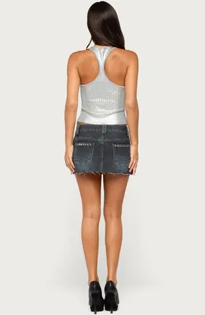 EDIKTED Dyla Sequin Racerback Tank Top