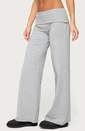 EDIKTED Angel Energy Foldover Waistband Wide Leg Pants
