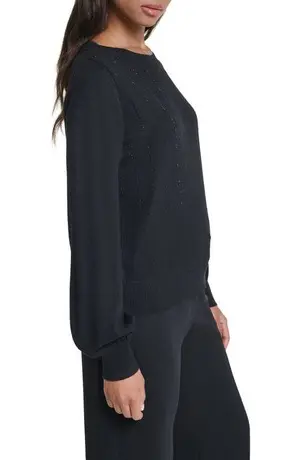 Karl Lagerfeld Paris Sequin Striped Sweater
