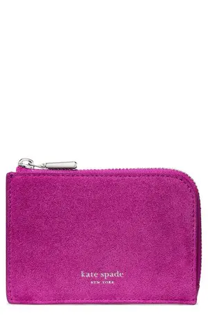 Kate Spade New York Mini Suede Zip Card Case - Beet