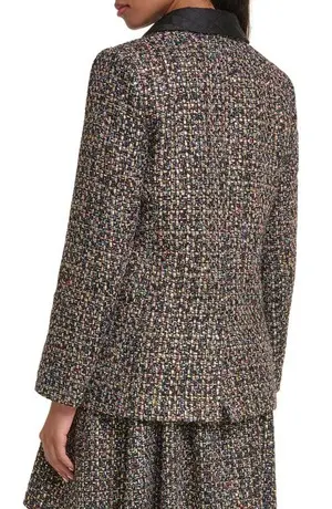 Karl Lagerfeld Paris Quilted Accent Tweed Jacket