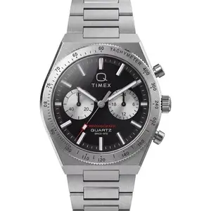 Timex® Q Chronograph Bracelet Watch - Silver/black