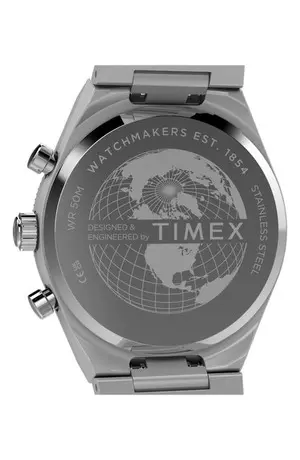 Timex® Q Chronograph Bracelet Watch - Silver/black