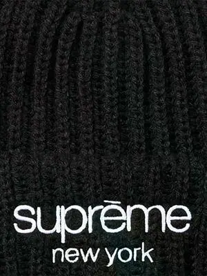 Supreme Chunky-ribbed Logo Beanie Hat