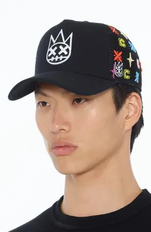 CULT OF INDIVIDUALITY Shimuchan Logo Trucker Hat - Black Pattern