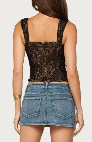 EDIKTED Sakia Lace Corset Tank