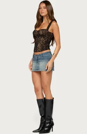 EDIKTED Sakia Lace Corset Tank