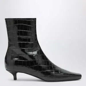 TOTEME Crocodile-effect Leather Ankle Boots