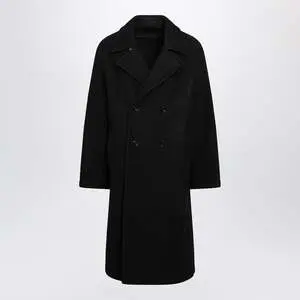 LEMAIRE Double-breasted Coat In Wool And Alpaca - Black