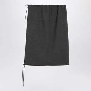 Prada Slate/garnet Midi Skirt In Bonded Devore Matting