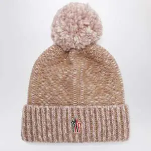 Moncler Argyle-pattern Beanie In Wool And Alpaca Blend - Pink
