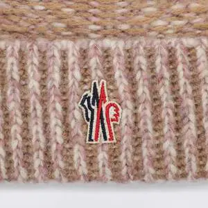 Moncler Argyle-pattern Beanie In Wool And Alpaca Blend - Pink