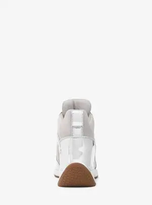 Michael Kors Nikko S2 Metallic Wedge Trainer In Size By