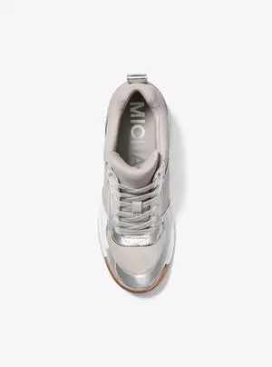 Michael Kors Nikko S2 Metallic Wedge Trainer In Size By