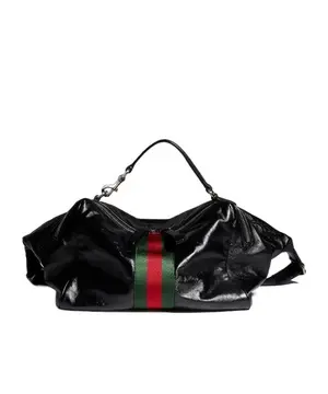 Gucci Small Crossbody Bag With Web - Black