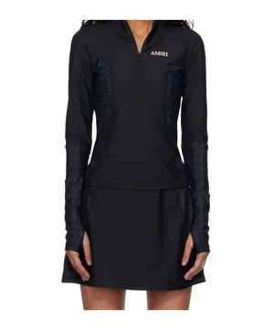 Amiri Logo Printed Zip-detailed Top