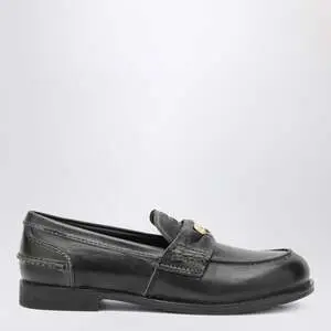 Miu Miu Miu Miu Black Vintage-Style Leather Loafers Women Black