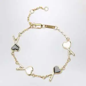 AMI Paris Ami Paris Gold/Black/White Ami De Coeur Bracelet Women Silver