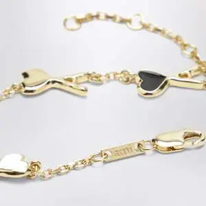 AMI Paris Gold/black/white De Coeur Bracelet - Silver