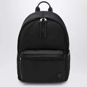 AMI Paris De Coeur Backpack In Nylon - Black