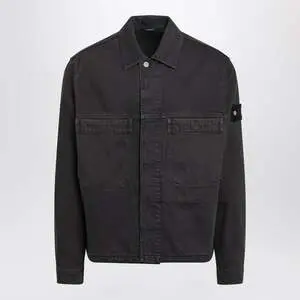 Stone Island Dark Burgundy Lightweight Denim Coach Jacket - Red