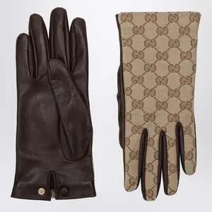 Gucci Beige Gg Fabric Gloves - Cream