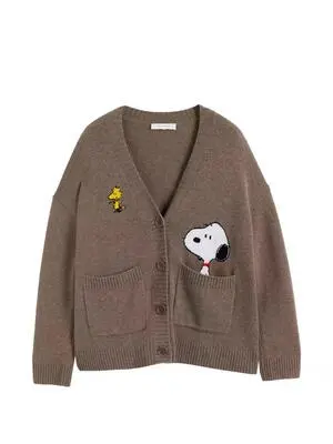Chinti & Parker Snoopy Peek Pocket Cardigan - Brown