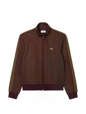 Lacoste Monogram-pattern Zip-up Sweatshirt - Brown