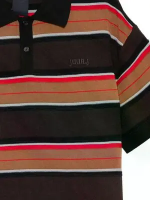 JUUN.J Striped Short-sleeve Polo Shirt