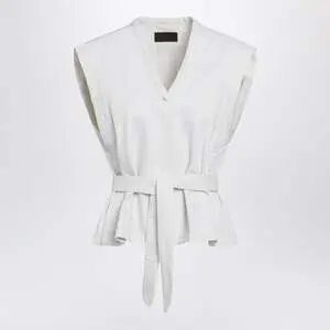 LEMAIRE Chasuble Shirt In Bleached Denim - White