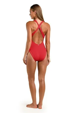 L'Agence Plunge One-piece Swimsuit - Rouge