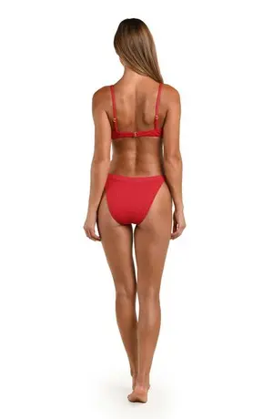L'Agence Cable Knit Underwire Bralette Bikini Top