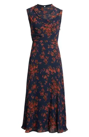 REFORMATION Marlette Floral Drape Bodice Dress