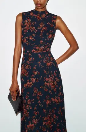 REFORMATION Marlette Floral Drape Bodice Dress - Celine