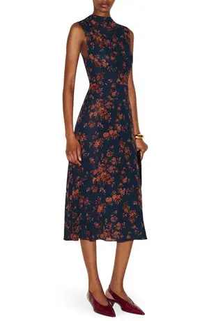 REFORMATION Marlette Floral Drape Bodice Dress - Celine