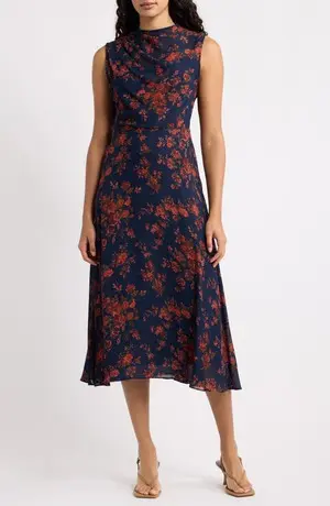 REFORMATION Marlette Floral Drape Bodice Dress - Celine