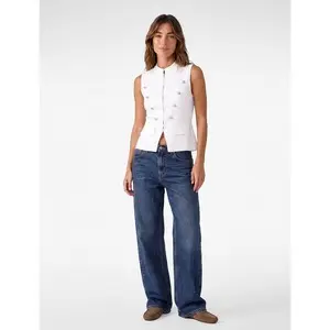 Koton Mandarin Collar Knit Vest With Decorative Buttons