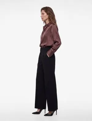 Koton High Rise Tailored Wide Leg Trousers With Pleat