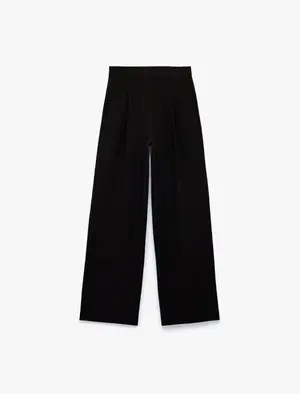 Koton High Rise Tailored Wide Leg Trousers With Pleat