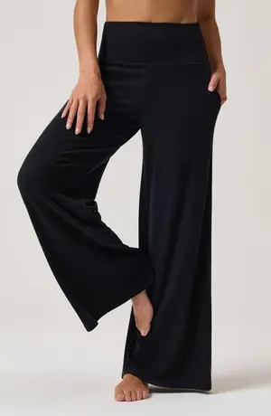 Spiritual Gangster Journey Wide Leg Pants - Black