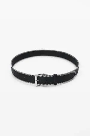 Alexander Wang Wide Zipper Belt - Black/silver