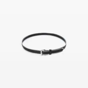 Alexander Wang Thin Zipper Belt - Black/silver