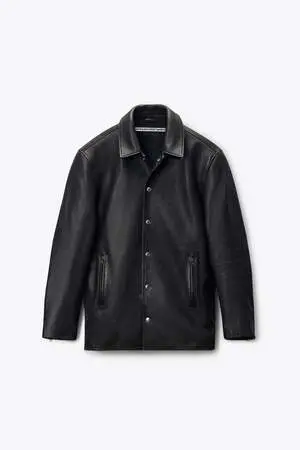 Alexander Wang Snap Front Jacket W/ Spread Collar - Black