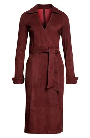 Diane Von Furstenberg Antonia Suede Wrap Dress