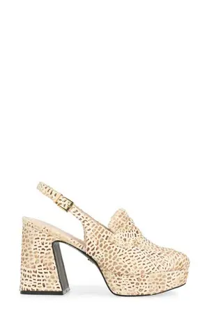CECILIA NEW YORK Pirate Genuine Calf Hair Slingback Platform Loafer Pump