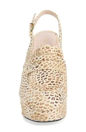 CECILIA NEW YORK Pirate Genuine Calf Hair Slingback Platform Loafer Pump
