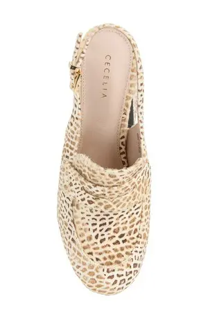 CECILIA NEW YORK Pirate Genuine Calf Hair Slingback Platform Loafer Pump