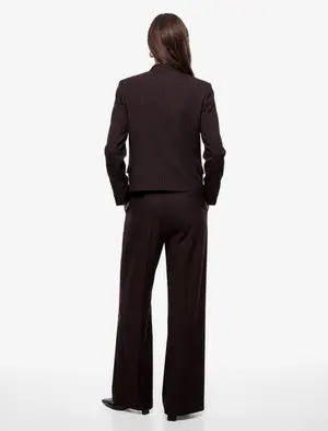 Koton High Rise Pleated Wide Leg Trousers With Belt