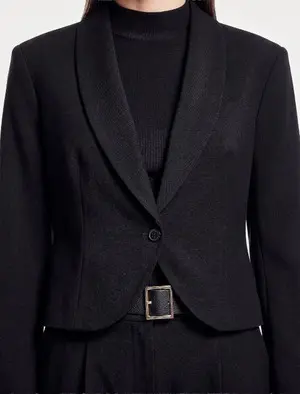 Koton Long Sleeve Shawl Collar Cropped Blazer Jacket